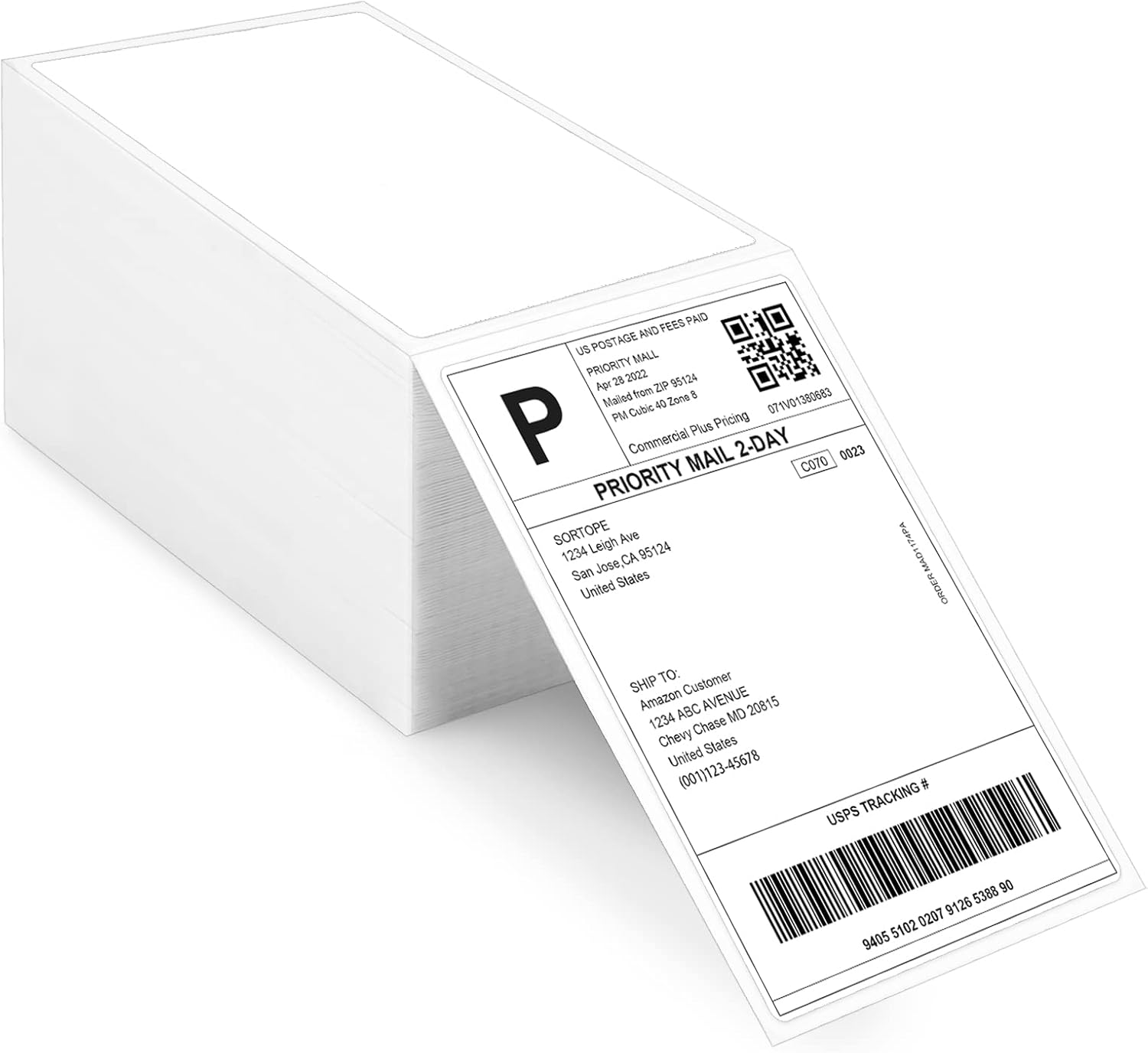 Premium Commercial Grade 4x6 Thermal Labels, 500 Fan-Fold Perforated ...