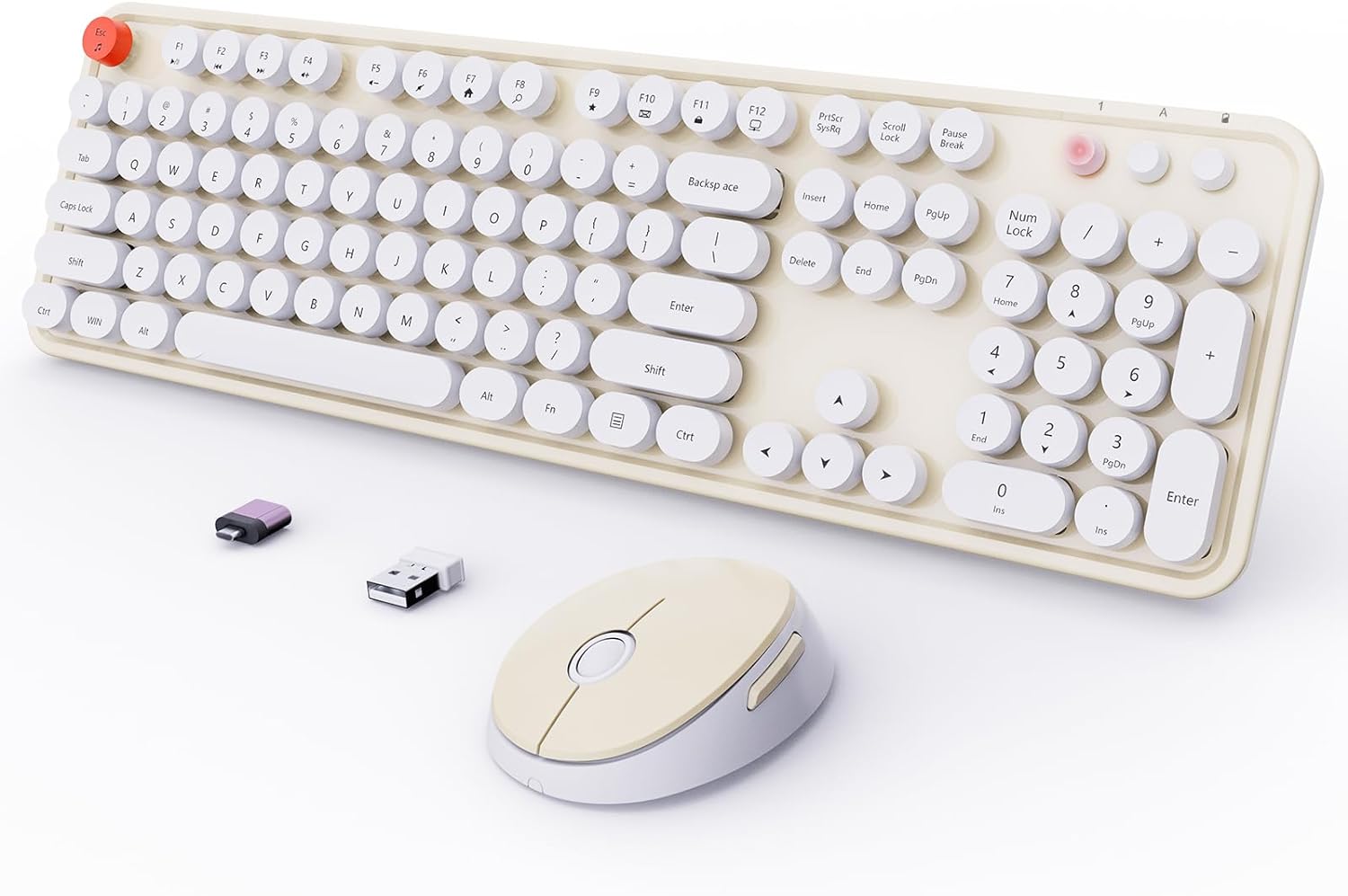 Retro Style Wireless Keyboard & Mouse Combo - Ergonomic Typing Bliss ...