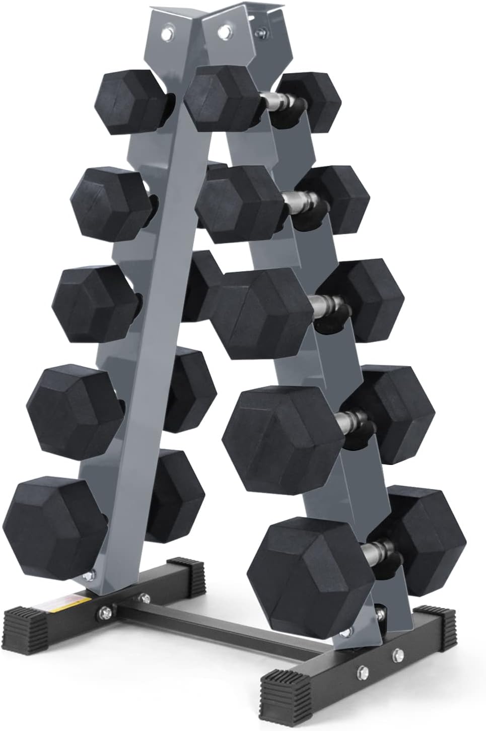 RitFit Rubber Hex Dumbbell Set: 300LB Rack & Colors - Ideal Home Gym G ...