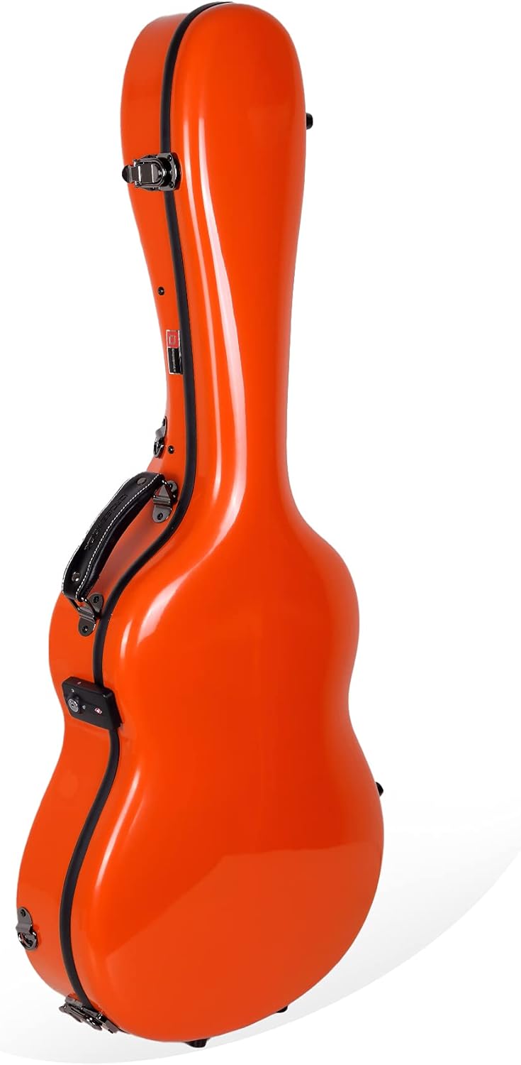 Crossrock Deluxe Fiberglass Classical Guitar Case - TSA Lock for Full ...