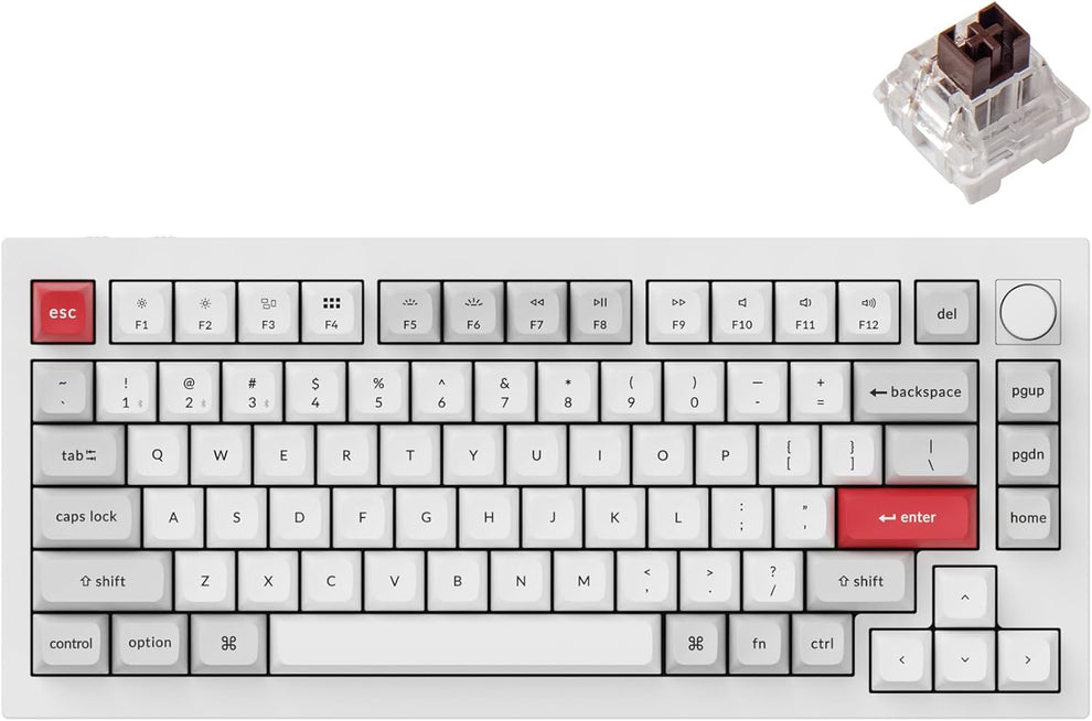 Wireless Custom Mechanical Keyboard with Hot-swappable Brown Switch ...
