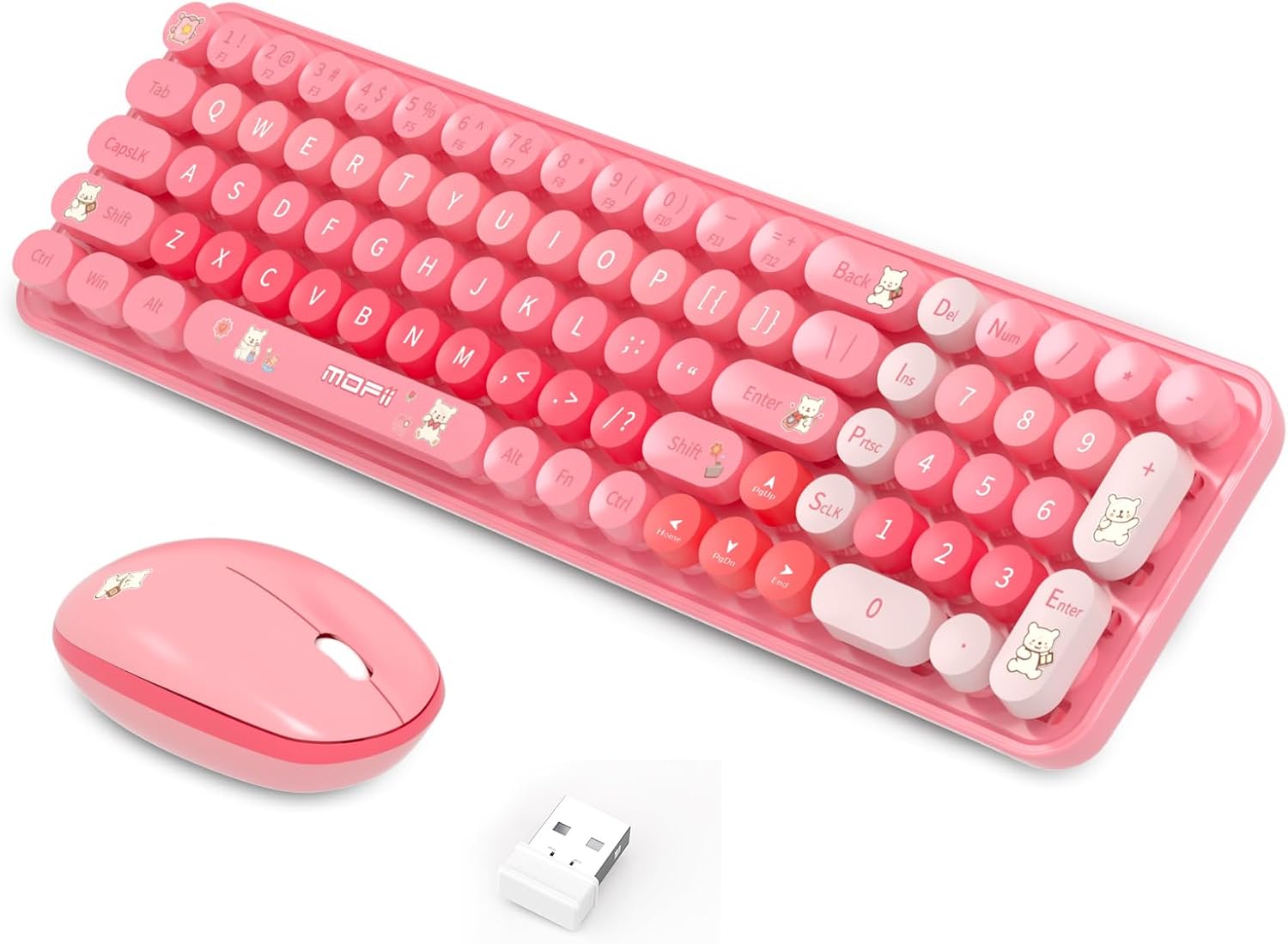SVAFA Pink Wireless Keyboard Mouse Combo - Compact Ergonomic Design ...