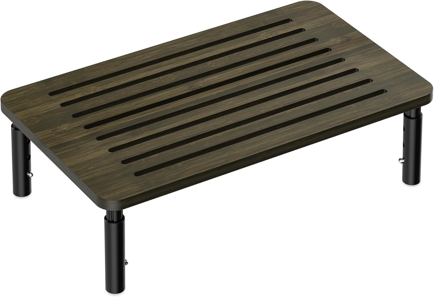 Adjustable Bamboo Monitor Riser + Desk Organizer, Airflow Vents ...
