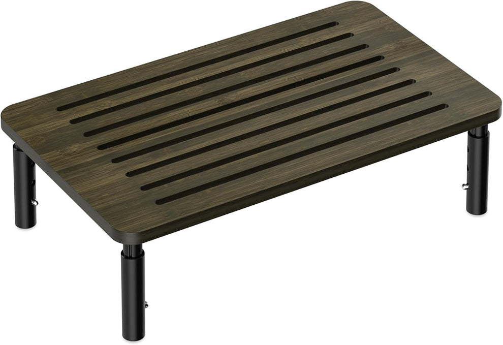 Adjustable Bamboo Monitor Riser + Desk Organizer, Airflow Vents ...