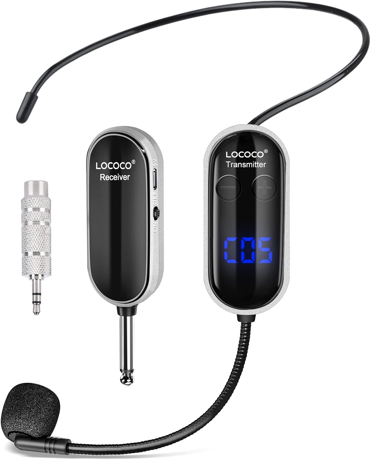 Lococo UHF Wireless Mic: LED Display, 2-in-1 Mic, Long Range - Amplify ...