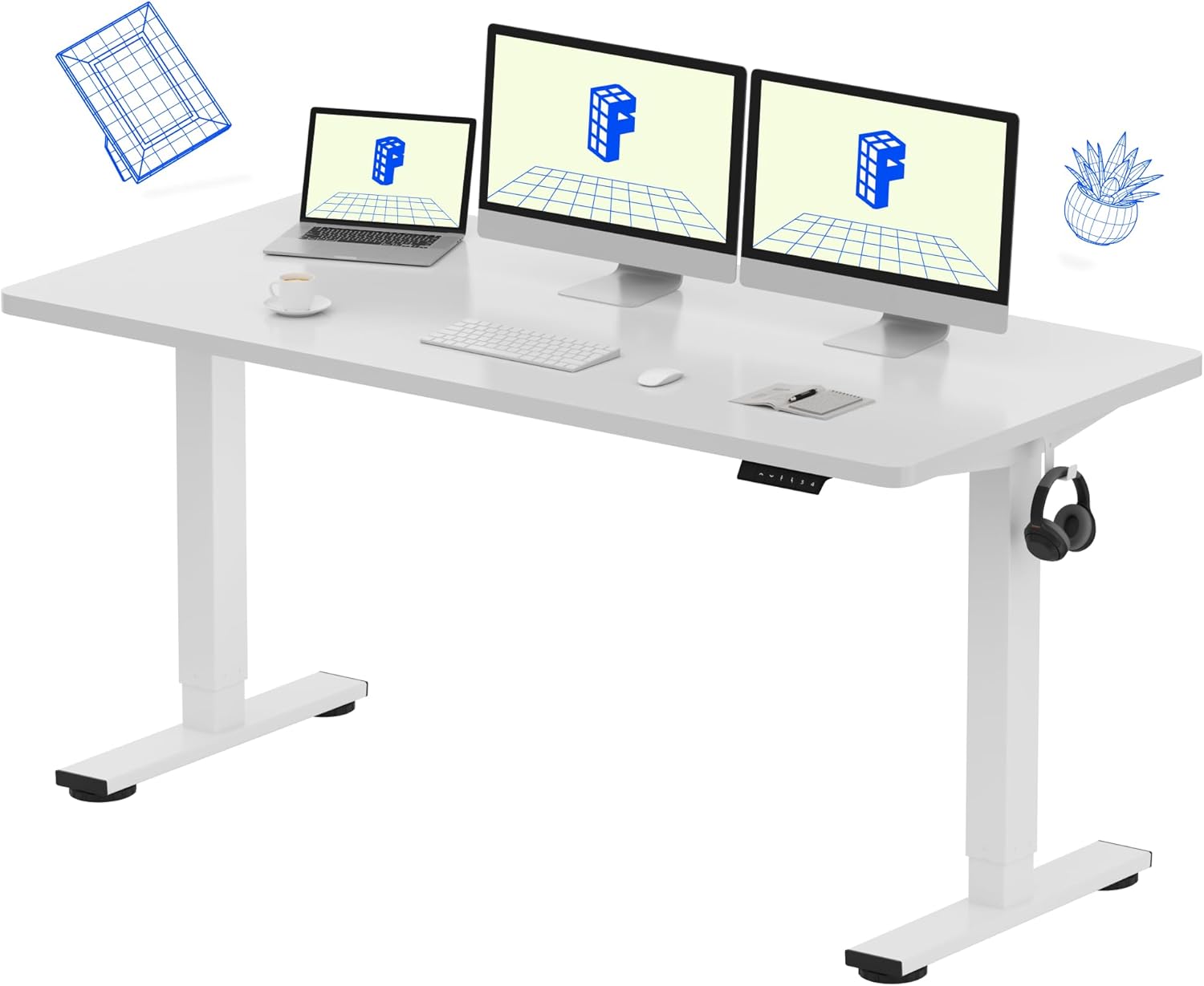 Flexible Workstation Solution: FLEXISPOT 60x24 Electric Standing Desk ...