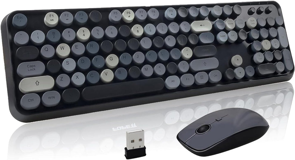 LETTON Retro Wireless Keyboard Mouse Combo – GearMustHave