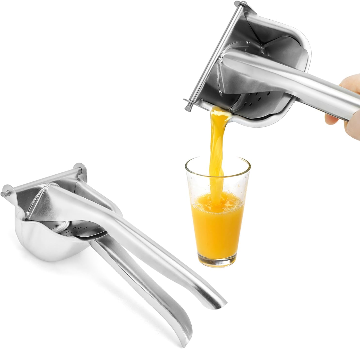 QWORK Stainless Steel Citrus Juicer - Heavy Duty Manual Squeezer ...