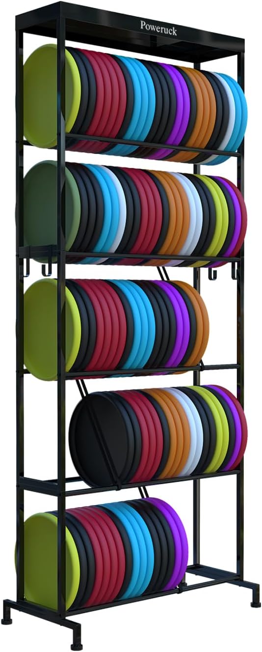 Poweruck Disc Golf Storage Rack ~ 5 Tier Organizer – GearMustHave