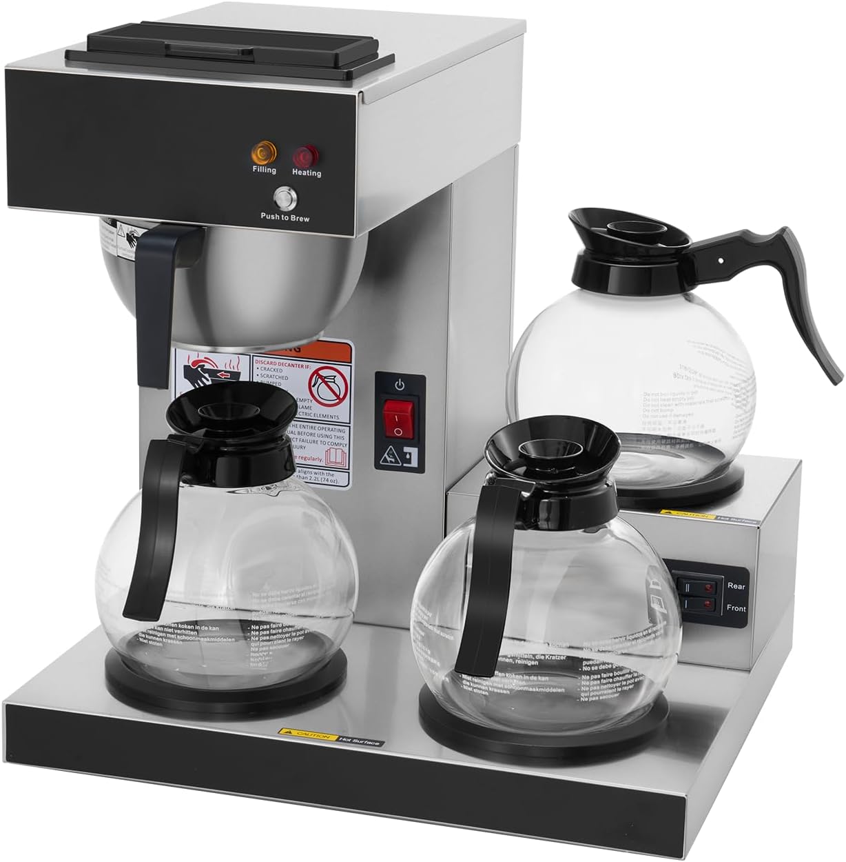 SYBO 12-Cup Commercial Coffee Maker with 3 Warmers – GearMustHave