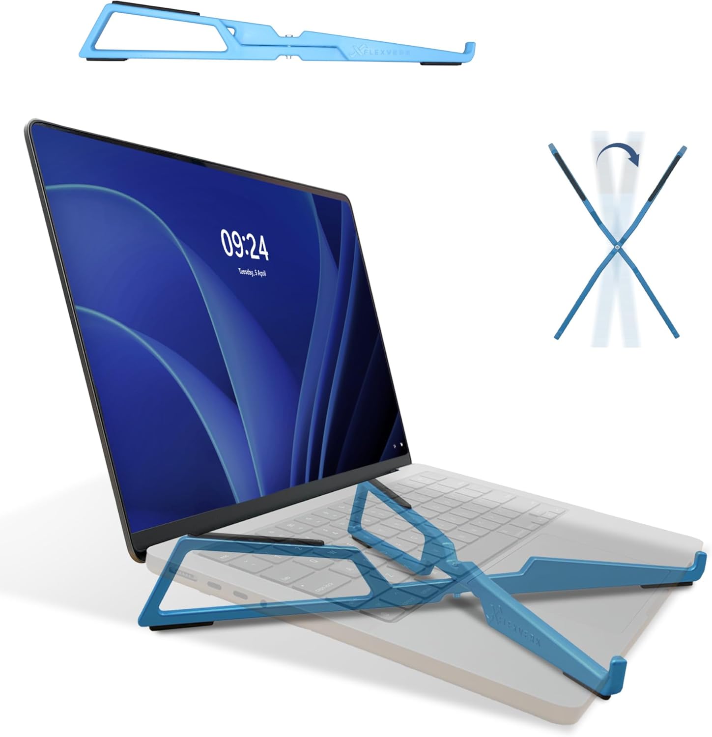 Portable Laptop Riser Stand - Ergonomic & Adjustable FlexVerk Blue ...
