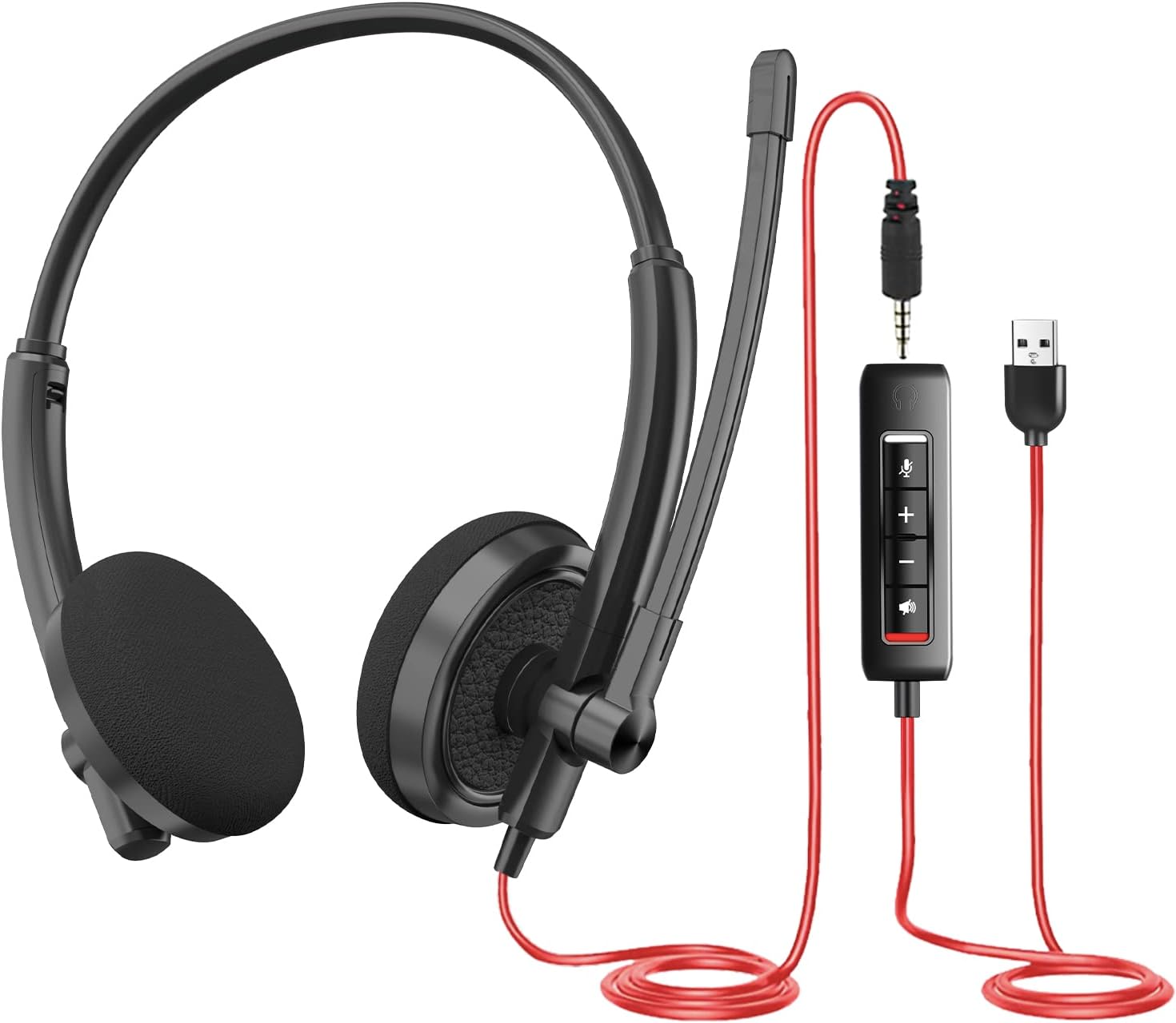 HROEENOI Premium Wired Headset: Ultimate Noise-Canceling for Perfect V ...