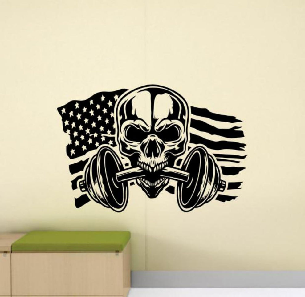 American Flag Gym Wall Decal - Fitness Art – GearMustHave