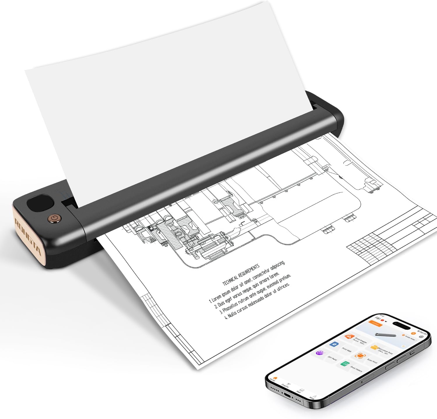 Rongta Portable Wireless Printer Inkless Travel Friendly Gearmusthave
