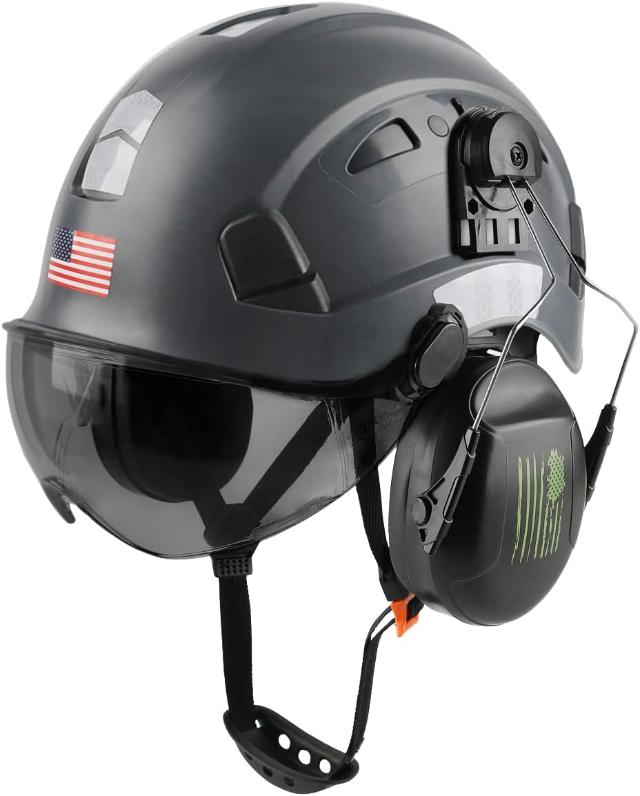 Protective Work Helmet with Visor & Ear Safety | GREEN DEVIL – GearMustHave