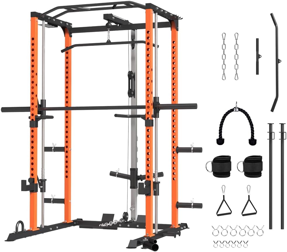 Ultimate Home Gym Power Cage with LAT Pulldown & Squat Rack – GearMustHave