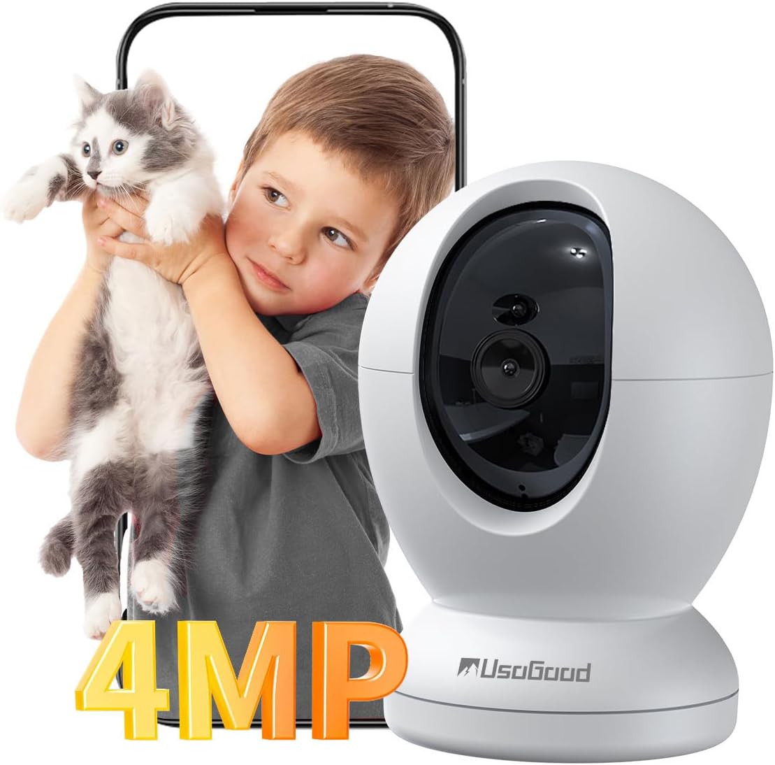 usogood 2K Pet Camera: Auto Motion Tracking, 2-Way Talk, Night Vision ...