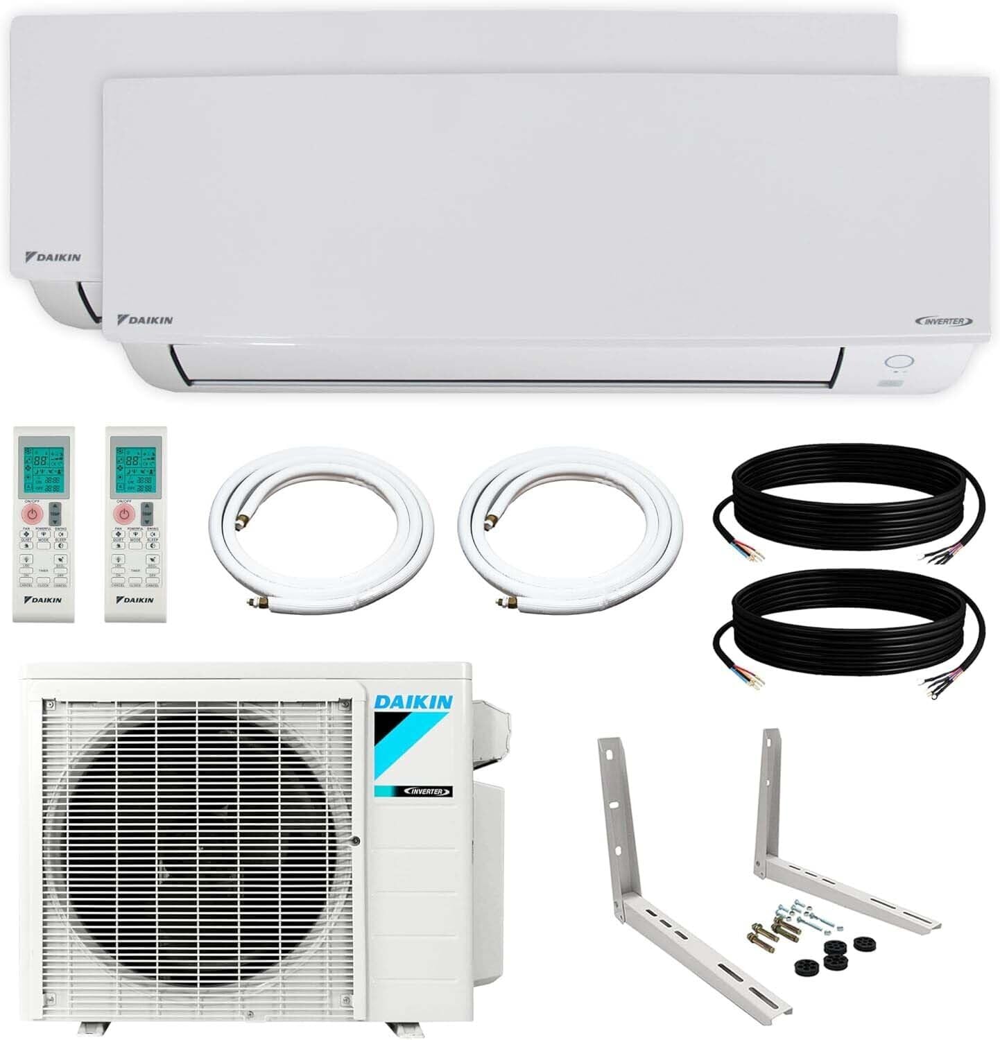Daikin 2-Zone CIRRA Mini Split AC System + MAXWELL Installation Kit ...