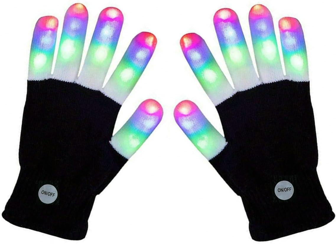 LED Rave Gloves: 7 Color Light Show! Illuminate Your Night – GearMustHave