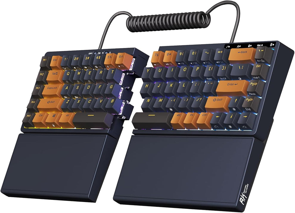 Wireless Split Gaming Keyboard, Ergonomic Design, RGB, 5 Macro Keys ...