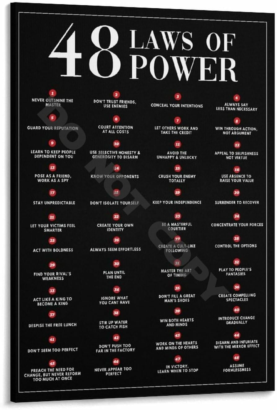 48 Laws of Power Classroom Poster - Inspire Wisdom – GearMustHave