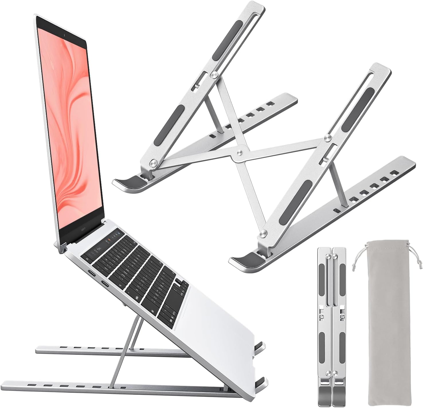 Foldable Aluminum Laptop Stand - Ergonomic & Portable – GearMustHave