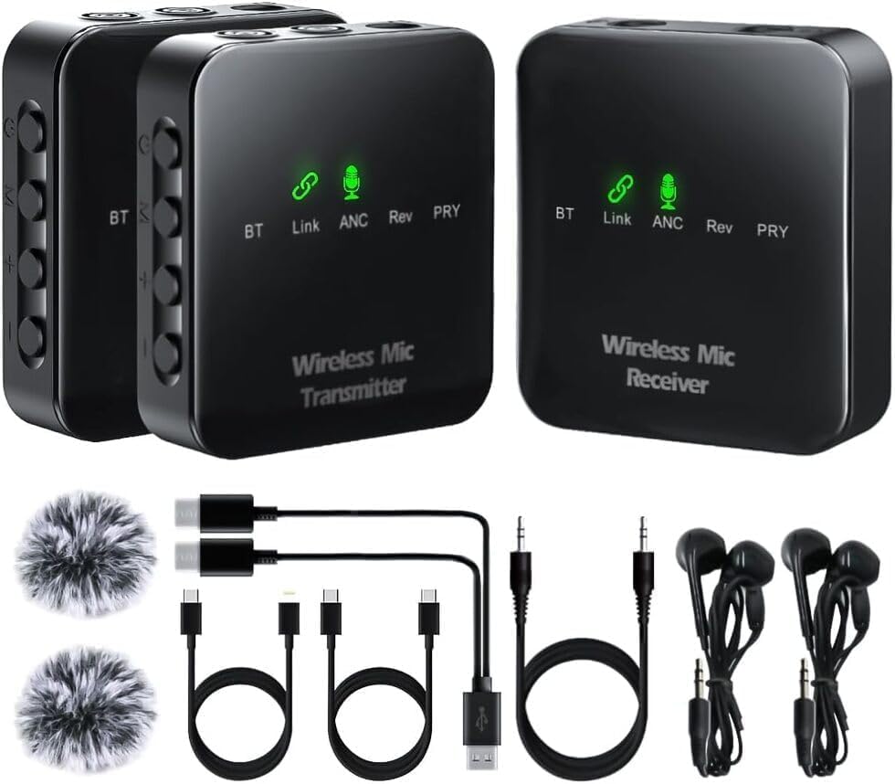 Compact & Wireless Mic Set: 10-Hour Recording – GearMustHave