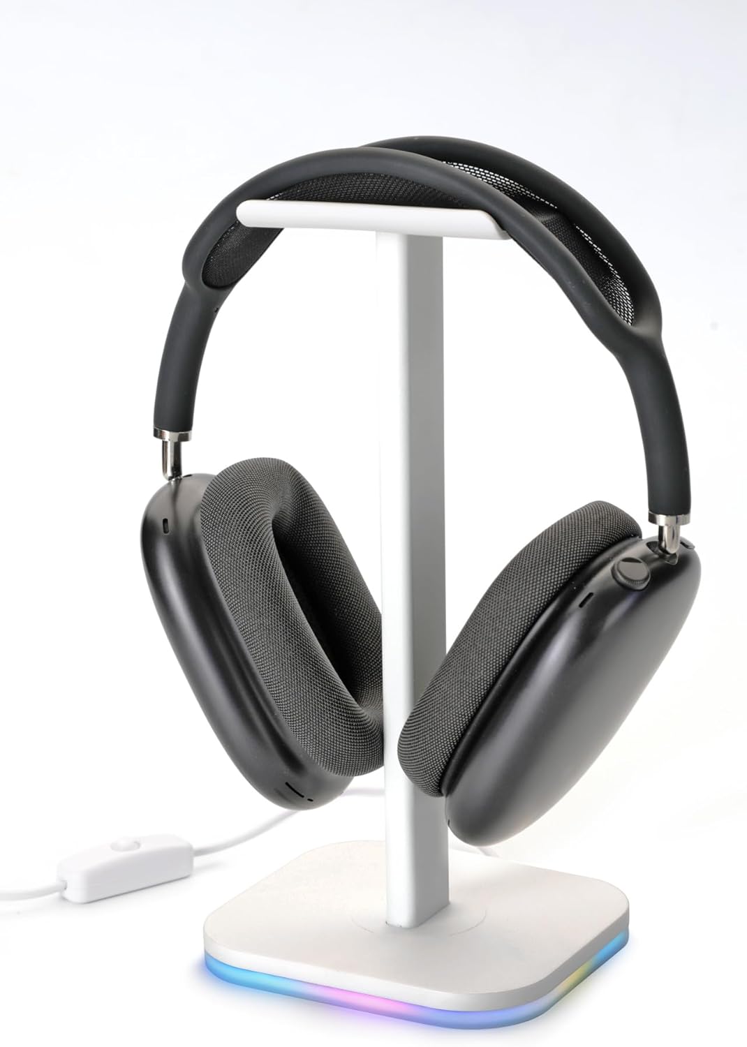 RGB Headphone Stand Organizer, Gaming Setup Essential, Aluminum (White ...