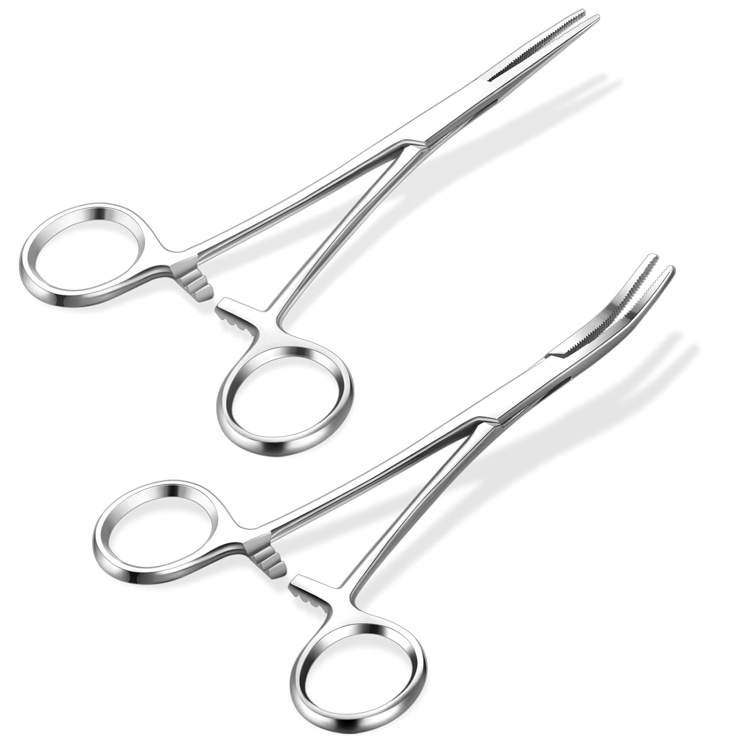 Stainless Steel Piercing Forceps Set - Hemostat Curved/Straight ...