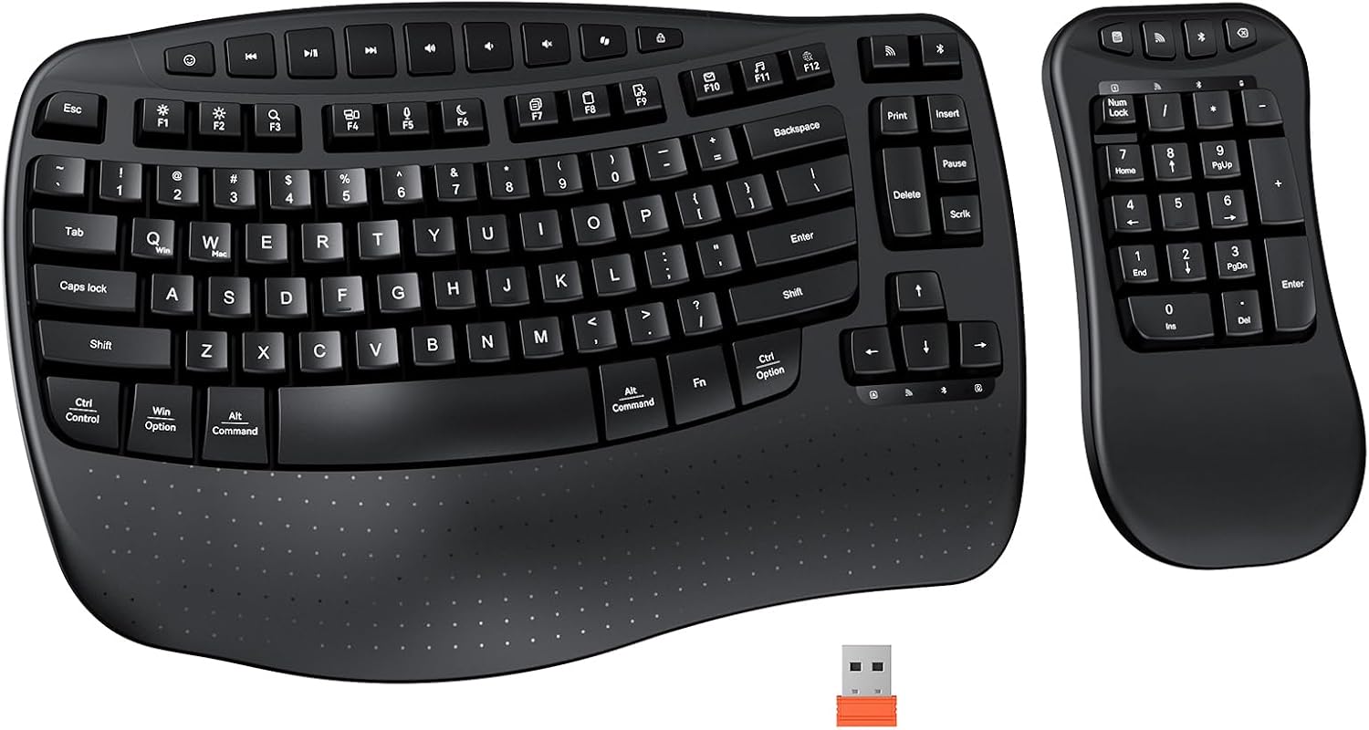 Wave Keys Ergonomic Wireless Keyboard: Ultimate Comfort – GearMustHave