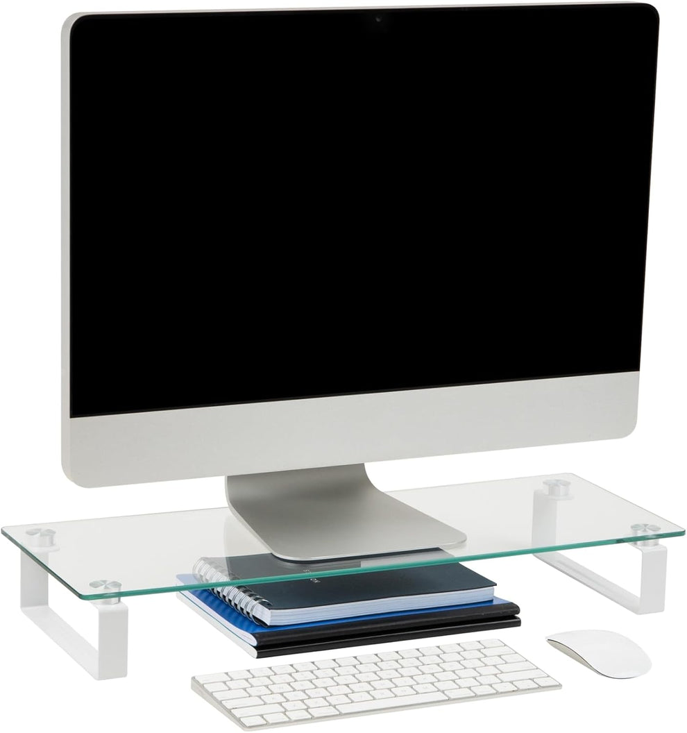 Mind Reader Glass Monitor Stand - Clear Desktop Organizer – GearMustHave