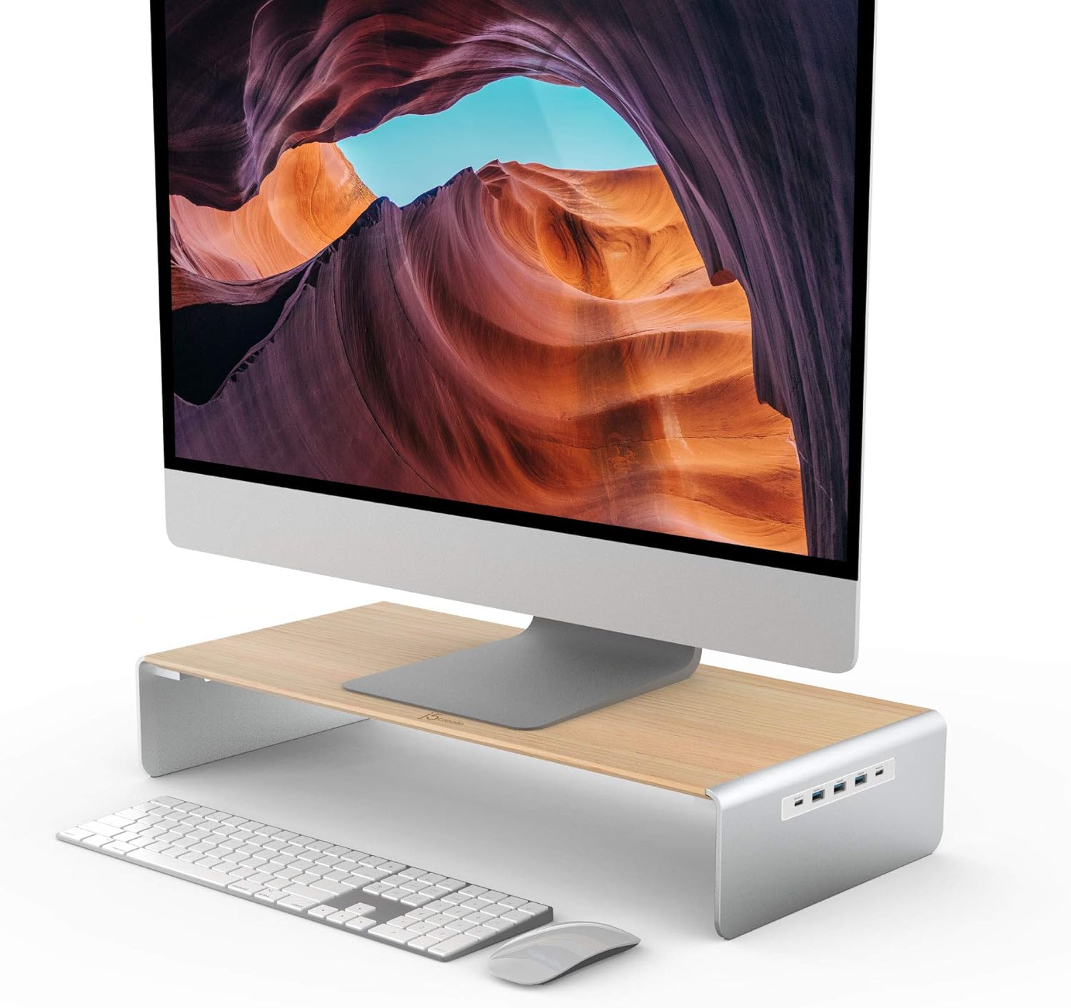Handmade Wood Monitor Stand & Dock - USB-C/HDMI - Cable Included ...