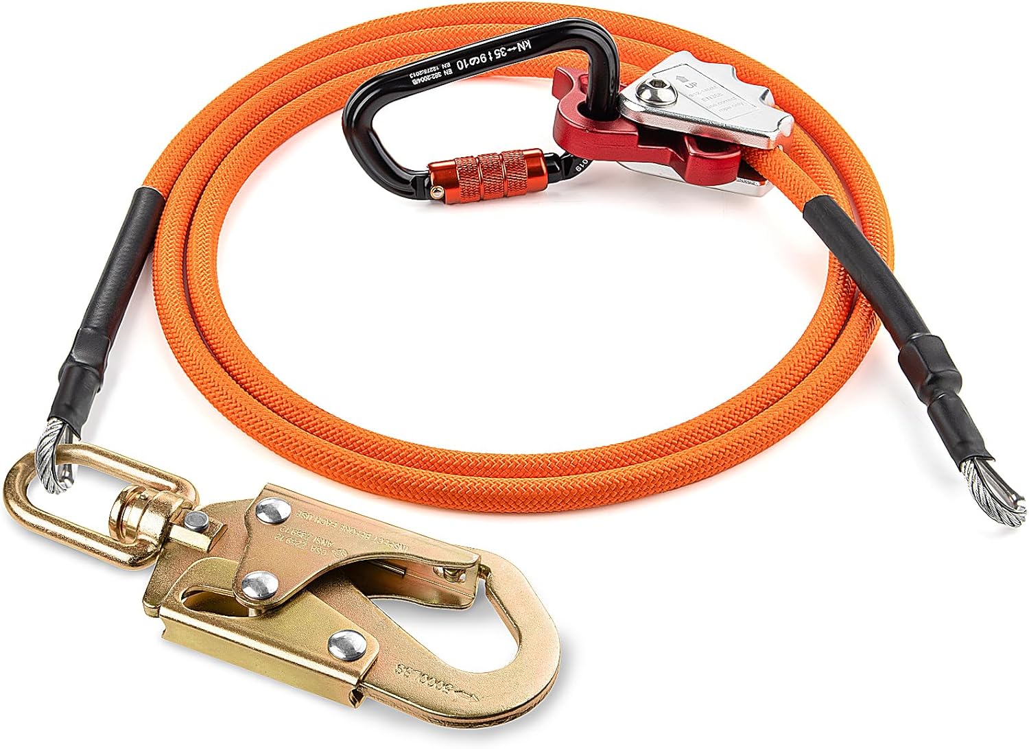 8ft Steel Wire Core Flipline - Triple Lock Carabiner Kit – GearMustHave