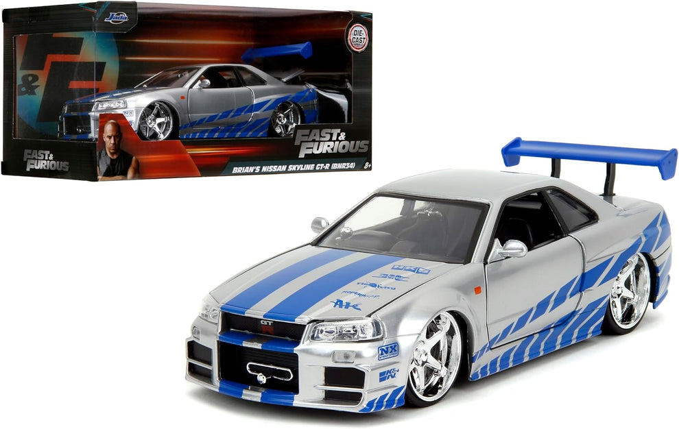 Fast & Furious Nissan Skyline R34 Die-cast Car - Stunning 1:24 Scale ...