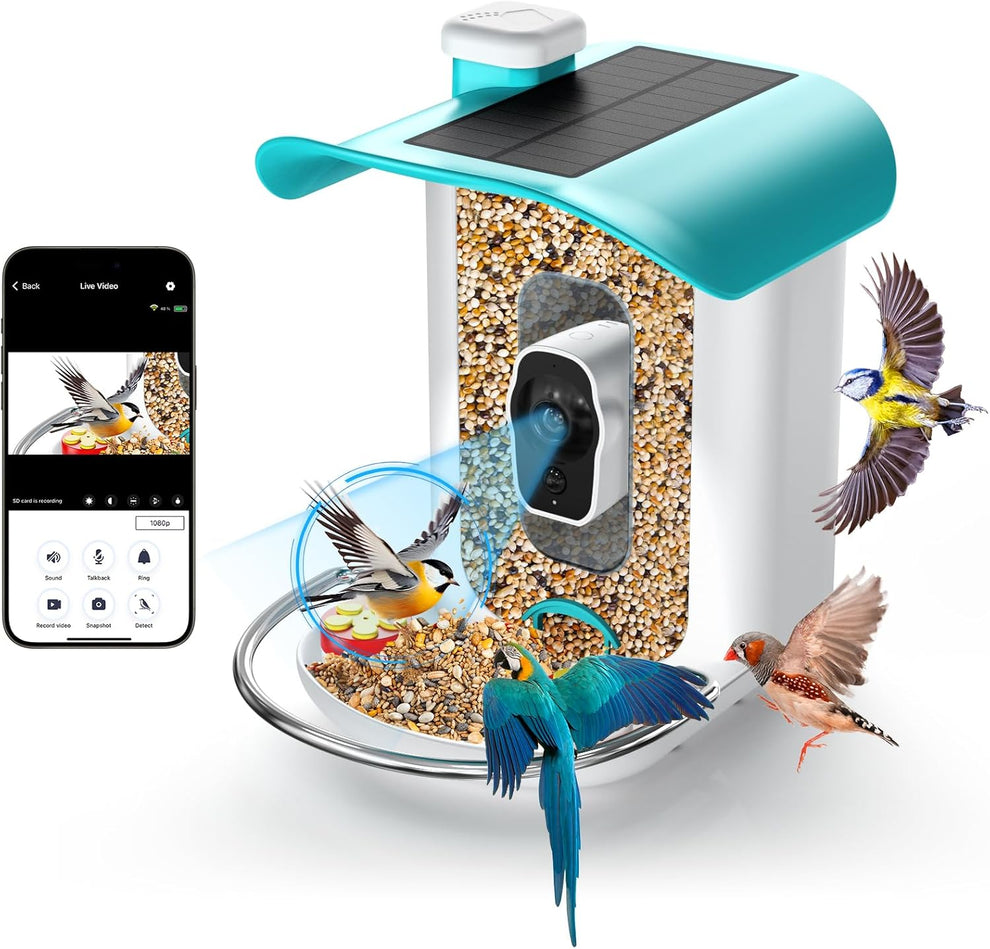 Wireless Bird Feeder Cam: HD Video, AI Identify, Solar, 64GB – GearMustHave