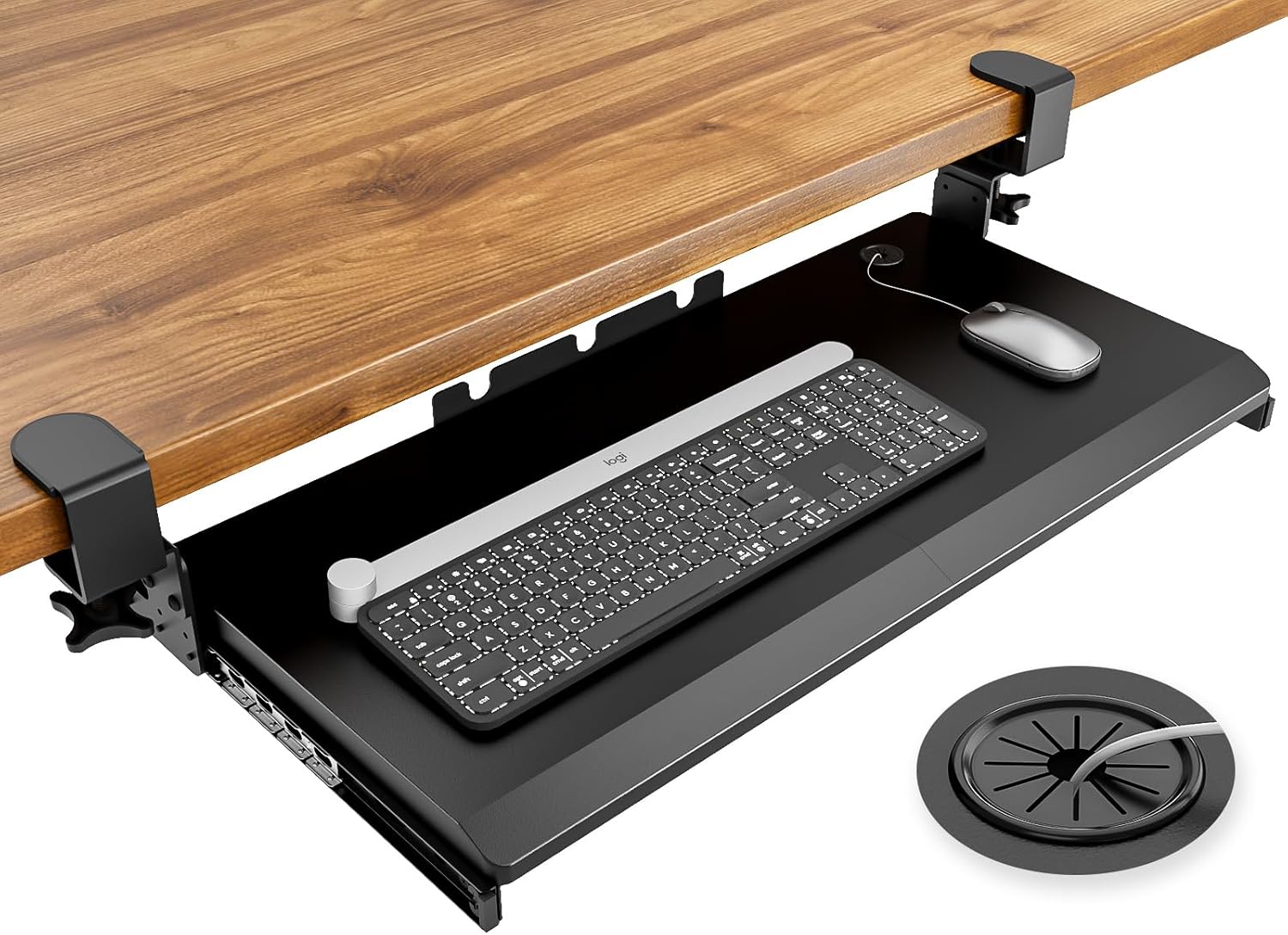 Hemudu Slide-Out Keyboard Tray: Extra Sturdy C Clamp Mount – GearMustHave