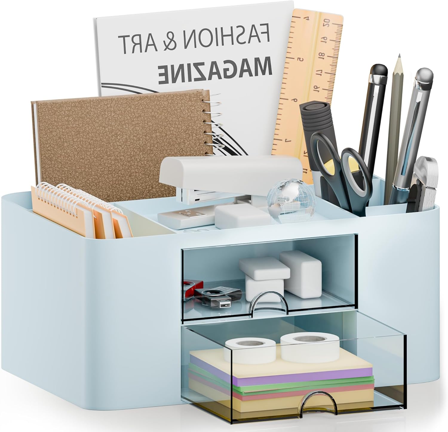 CasaCulina Blue Desk Organizer - 5 Compartment Storage – GearMustHave