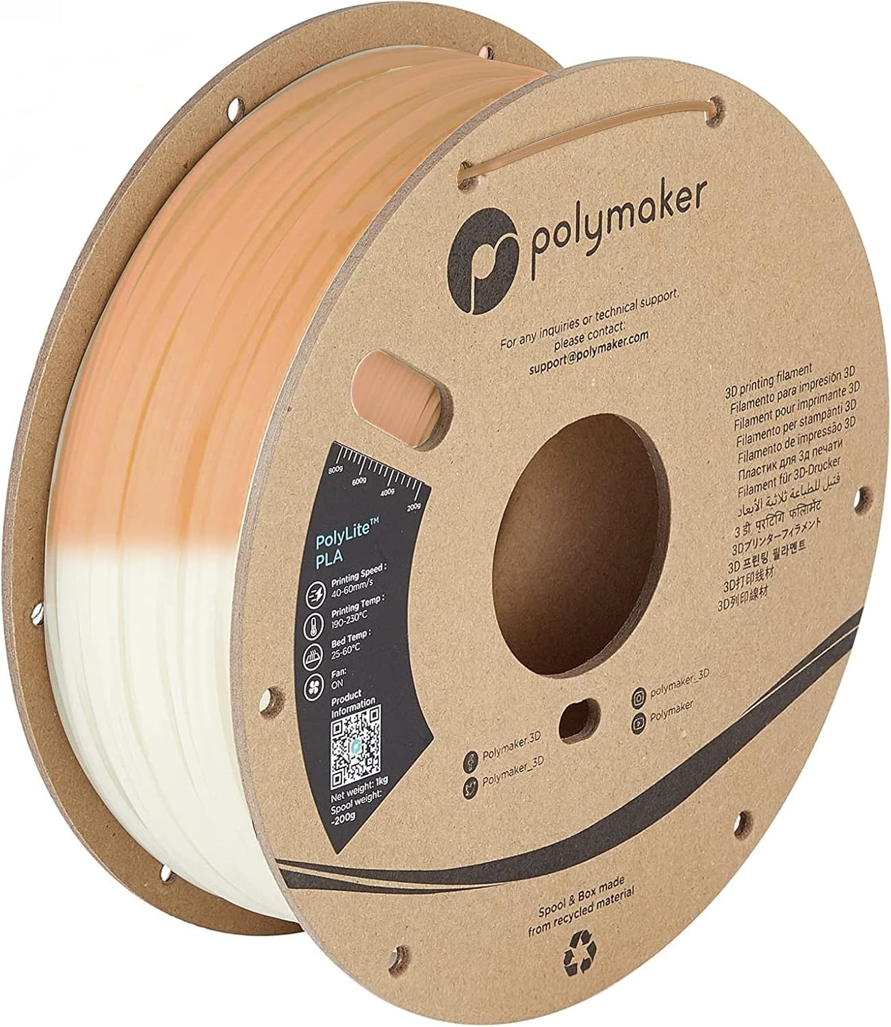Polymaker UV Color Changing PLA 1.75mm - Orange 1kg – GearMustHave