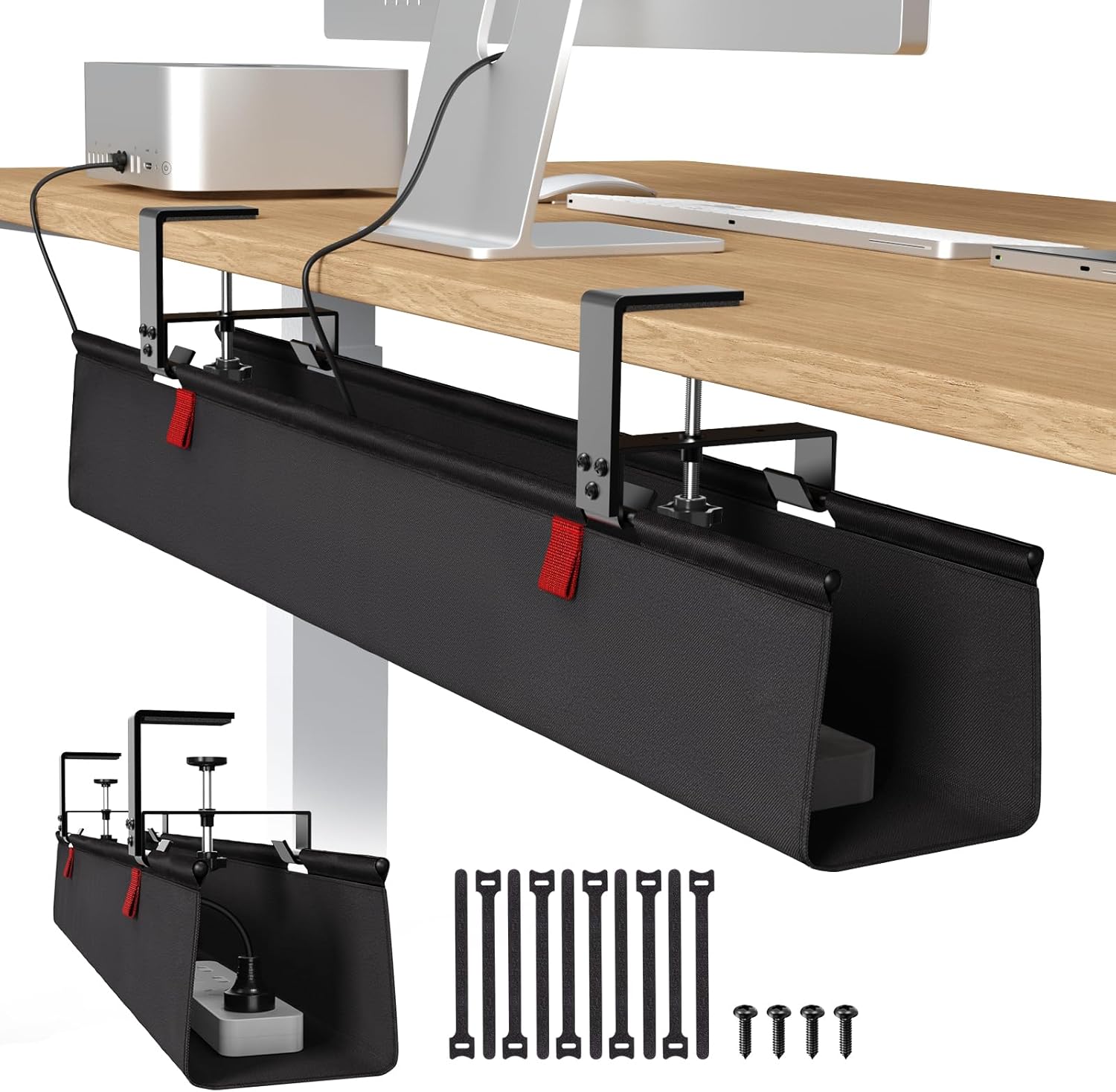 Premium Univivi Cable Organizer Tray - No Drill, Clamp/Screw Mount ...