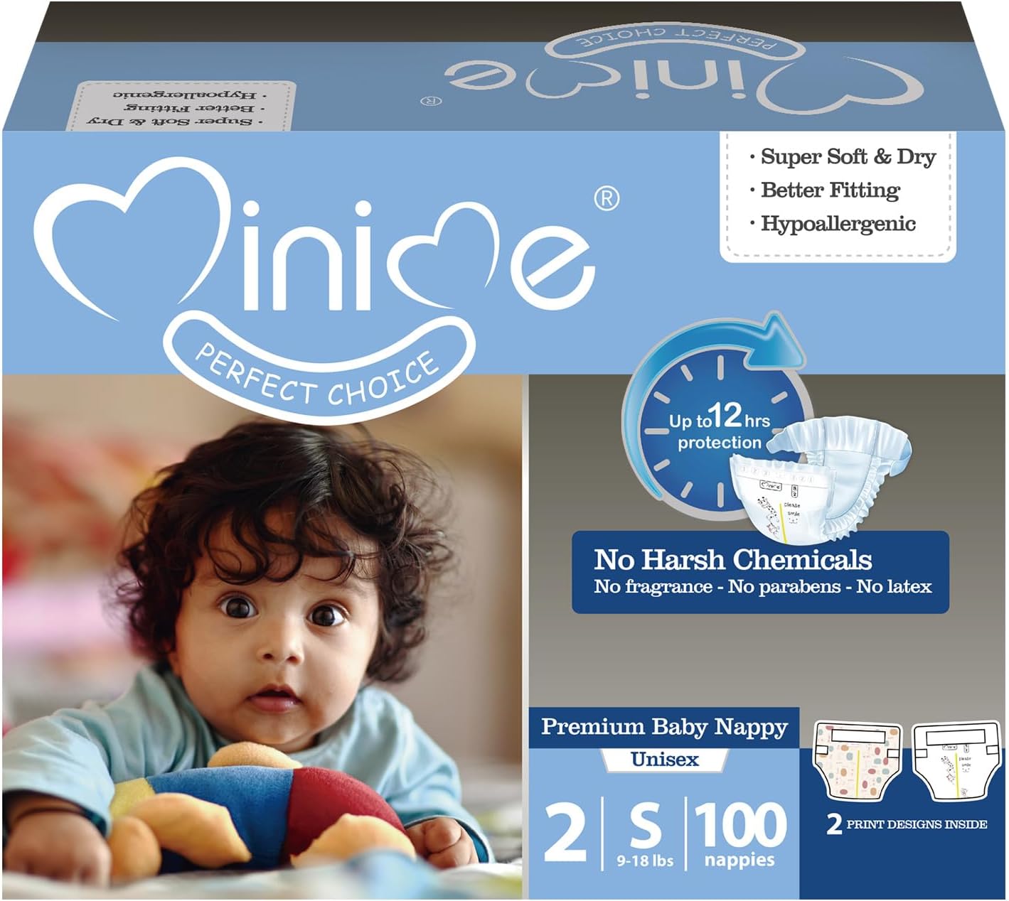 Minime Premium Soft Baby Diapers - Hypoallergenic & Fragrance Free ...