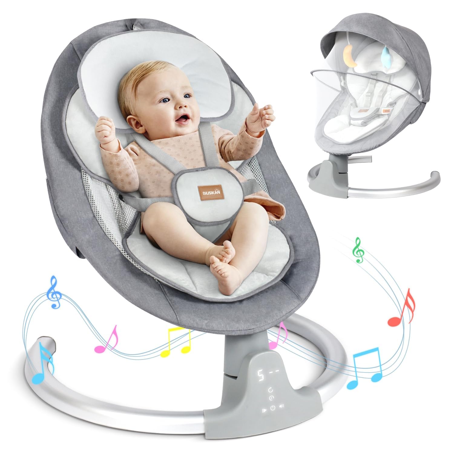 Electric Baby Swing with Bluetooth & Lullabies – GearMustHave