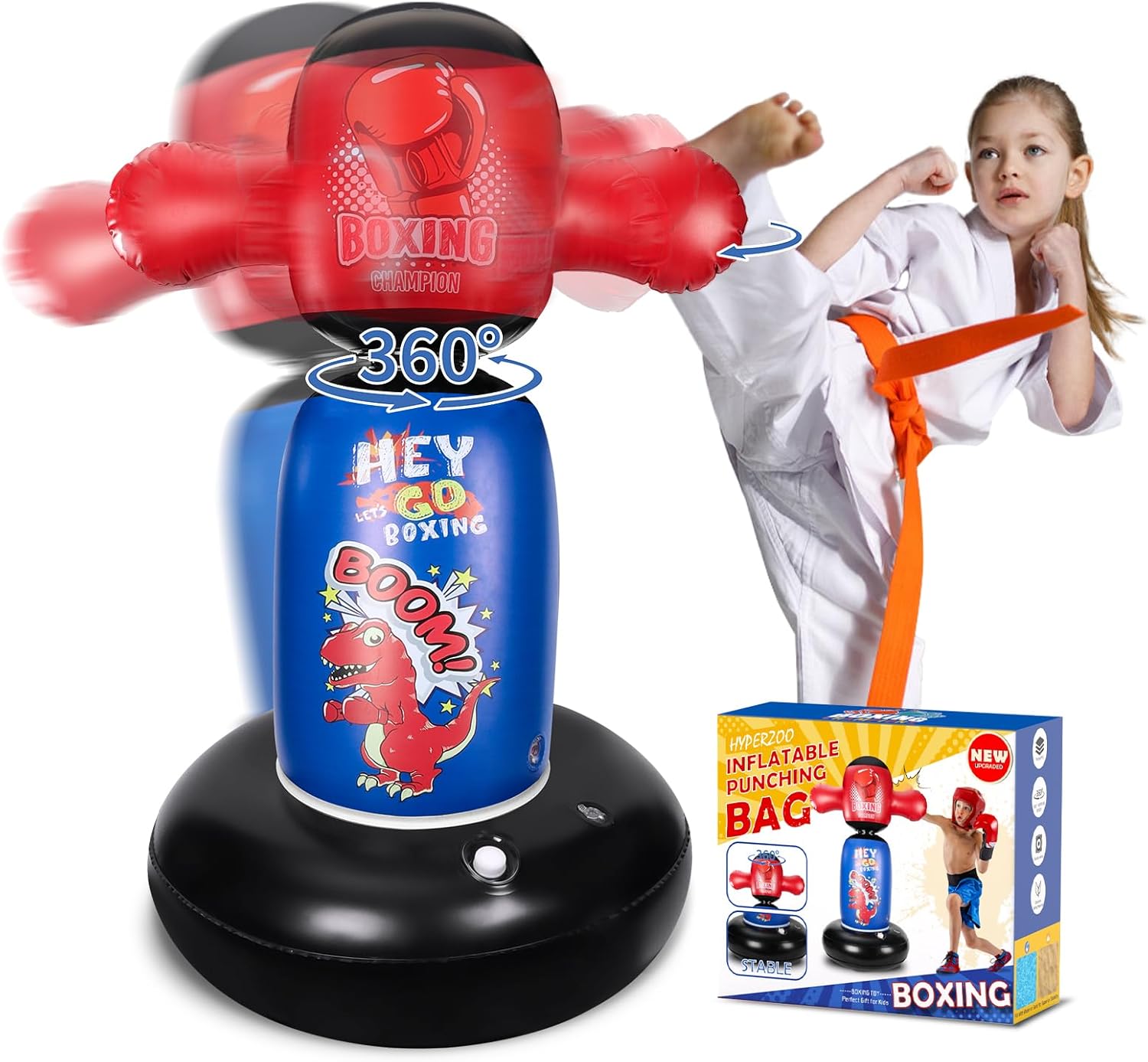 Hyperzoo Freestanding Kids Punching Bag - 360Rotation Fun! – GearMustHave