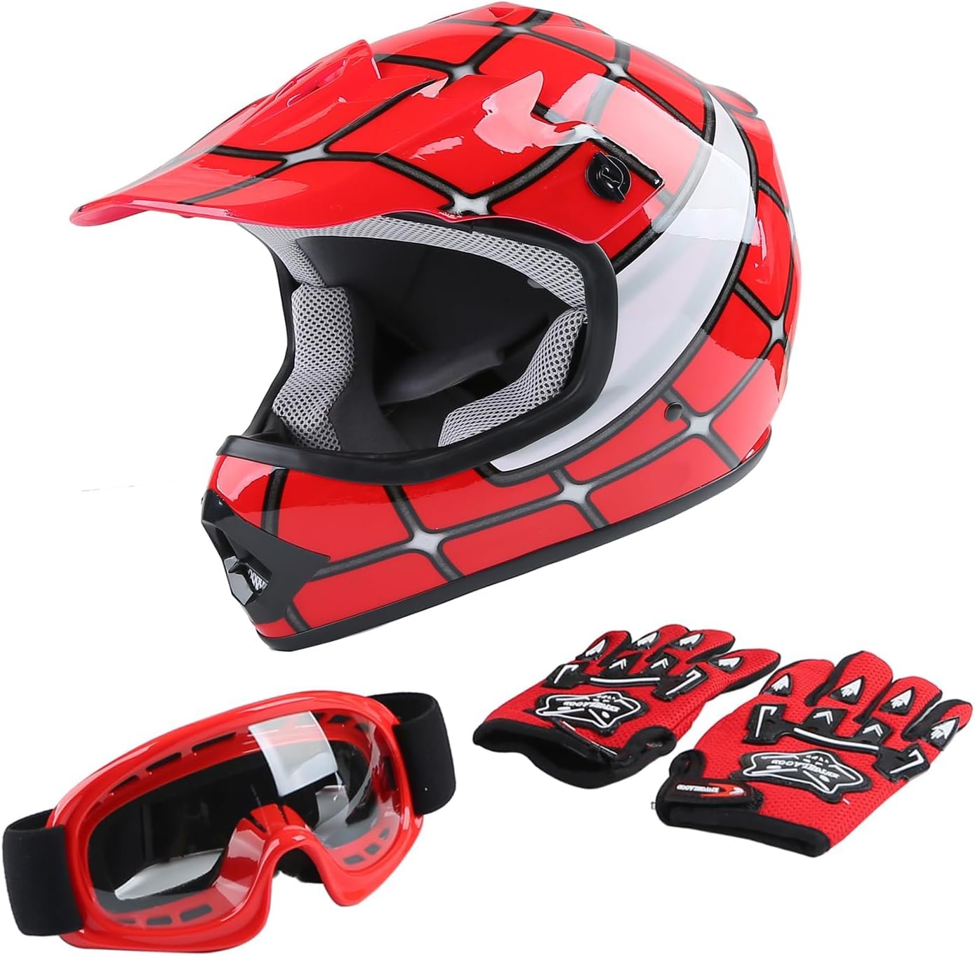 Kids Red Spider MX Helmet - TCT-MOTORPARTS – GearMustHave