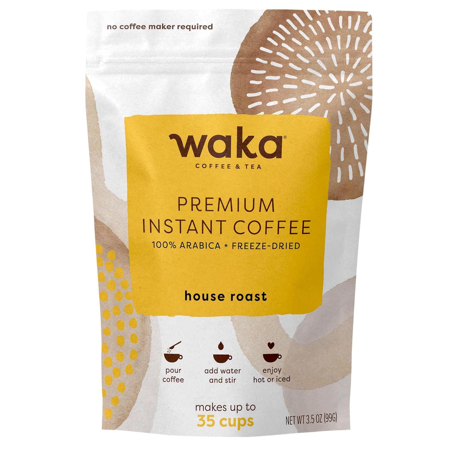 Waka Instant Coffee - Pure Arabica Beans, Quick Brew, 35 Cups ...