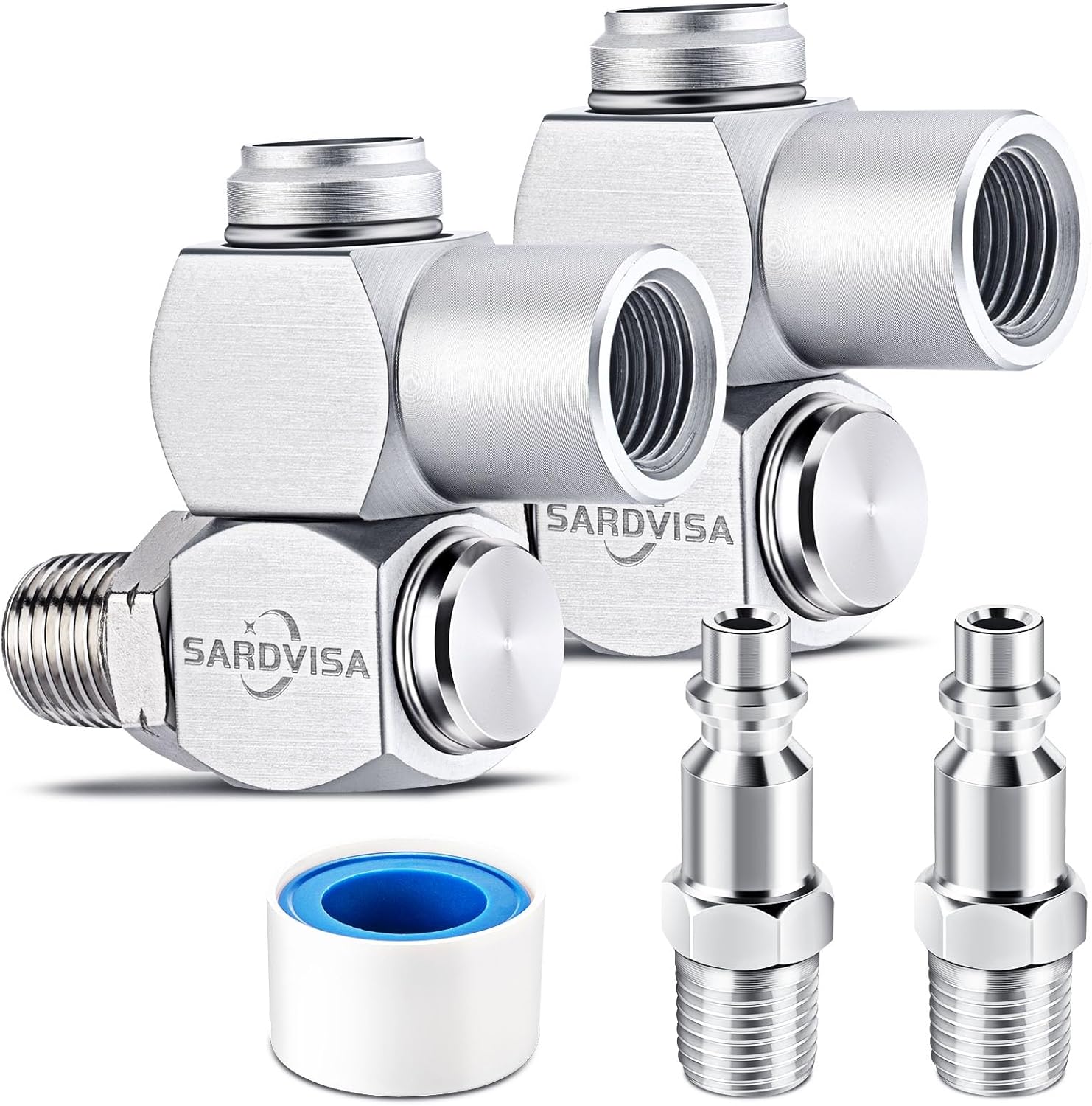 SARDVISA: 360 Swivel Air Hose Connectors - Quick Attach for Air Compre ...