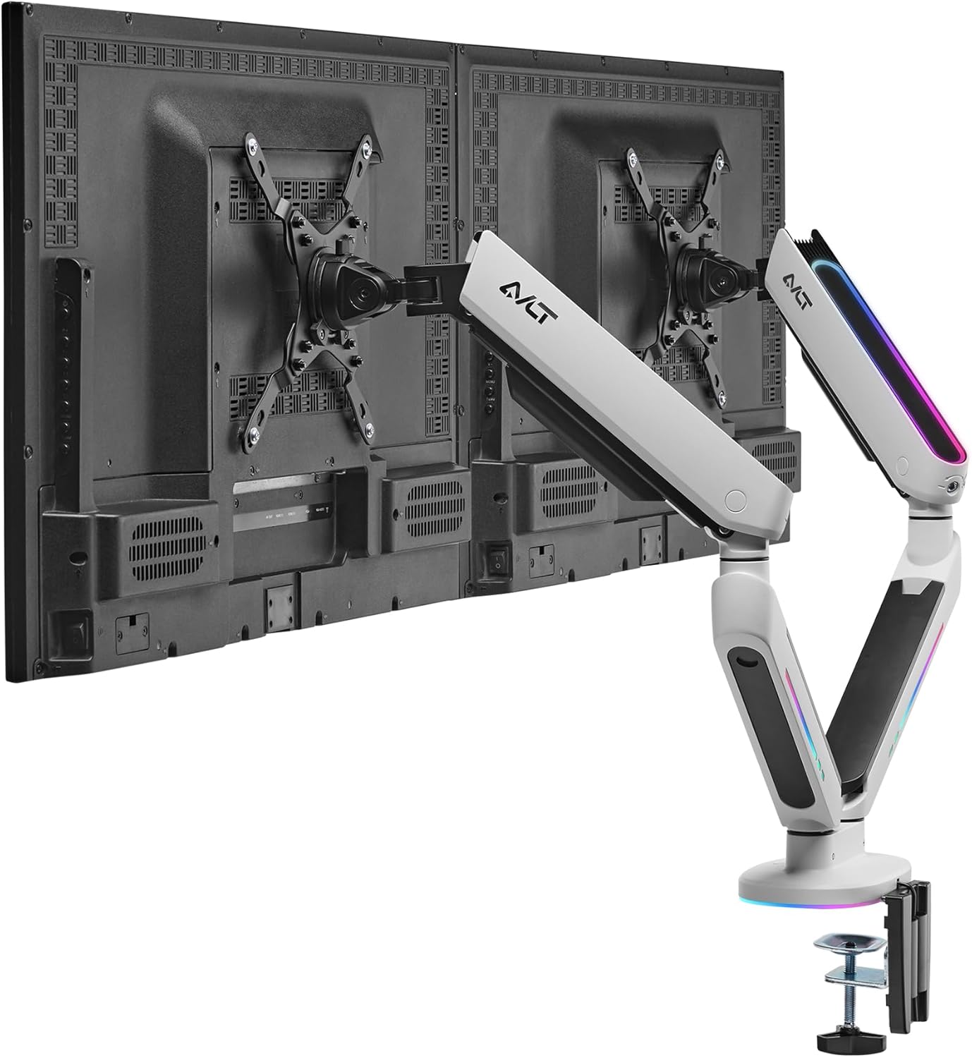 AVLT RGB Dual Monitor Arm - 20 Lighting Modes – GearMustHave