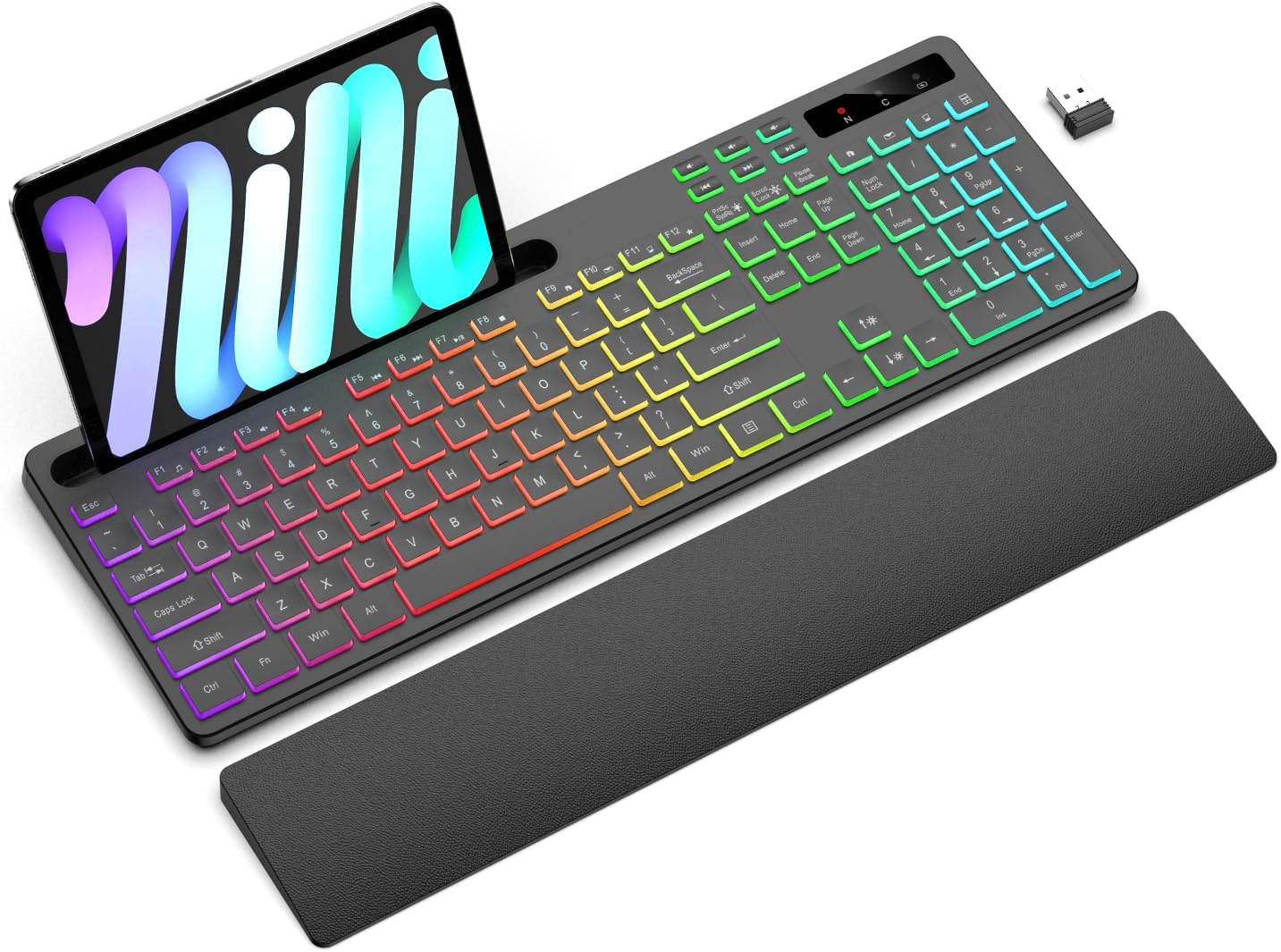 Soueto RGB Wireless Keyboard: Ergonomic Design, 7 Colors Backlit ...
