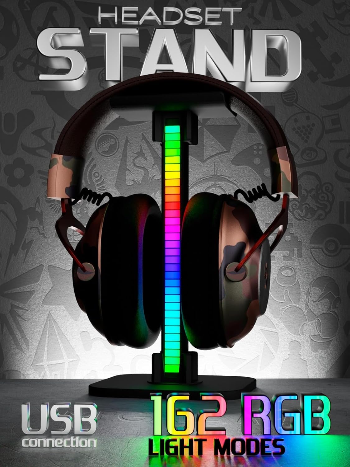 LED Headphone Stand - 2 in 1 Holder for Gaming Headsets – GearMustHave