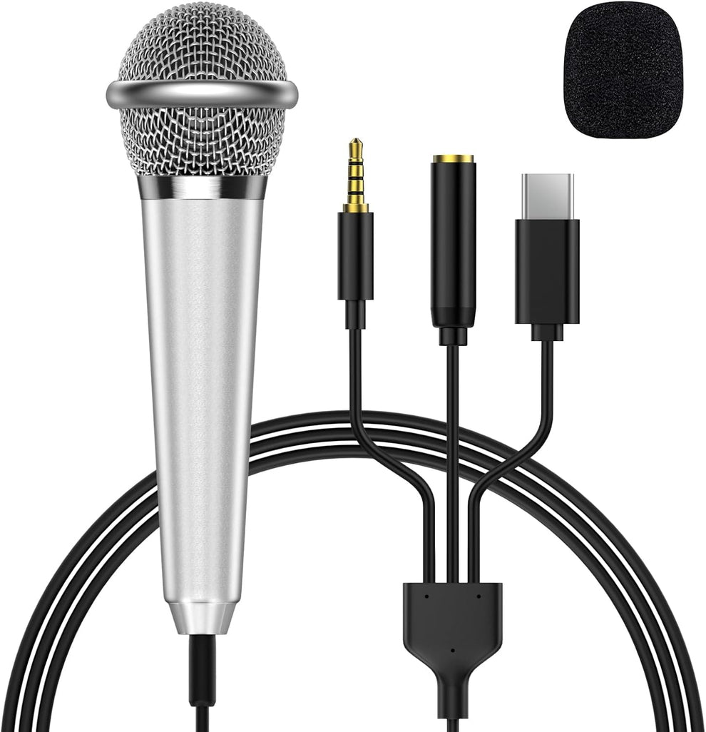 Portable 2-in-1 Mini Microphone for Vlogging & Karaoke - NICHOM ...