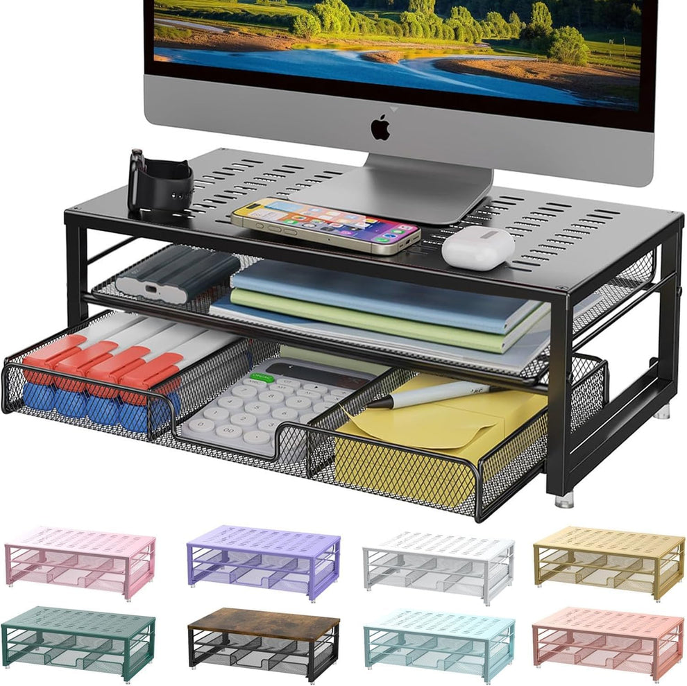 Gianotter Monitor Stand Riser with Drawer - Office Organizer – GearMustHave